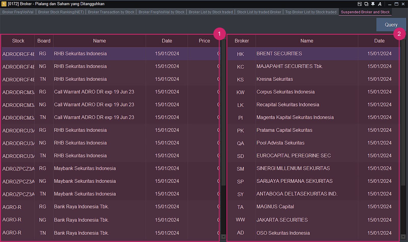 [0172] Suspended Broker and Stock – Kiwoom Helpdesk