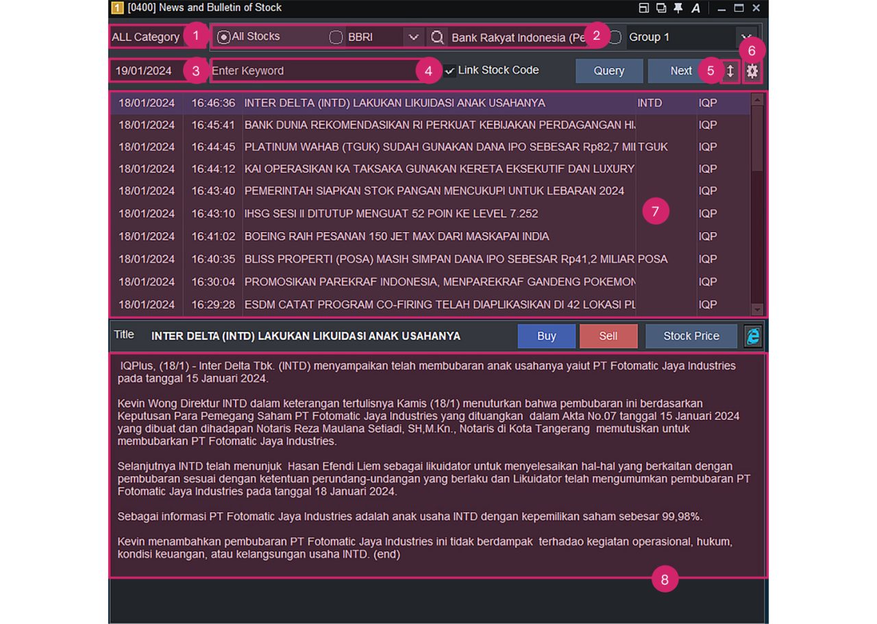 [0400] News and Bulletin of Stock – Kiwoom Helpdesk